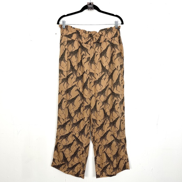 Tops | 52 Jane Delancey Giraffe Print Wide Leg Pants Medium Faded Spots ...